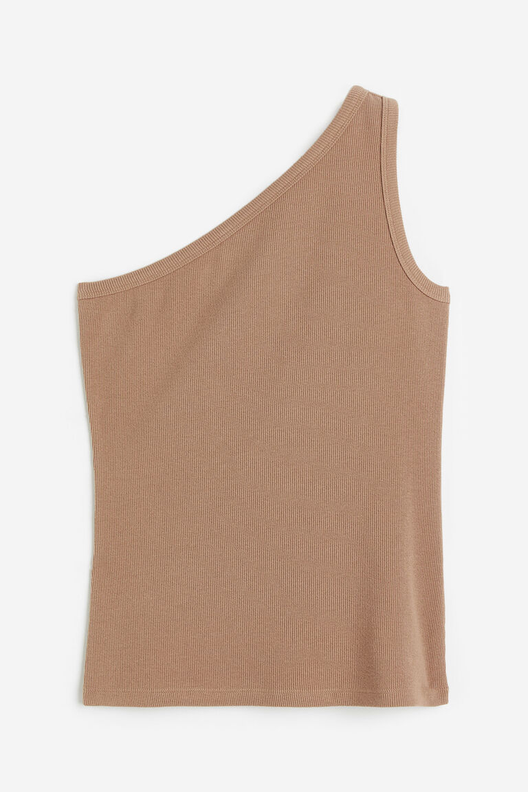 Ribbed one-shoulder top
