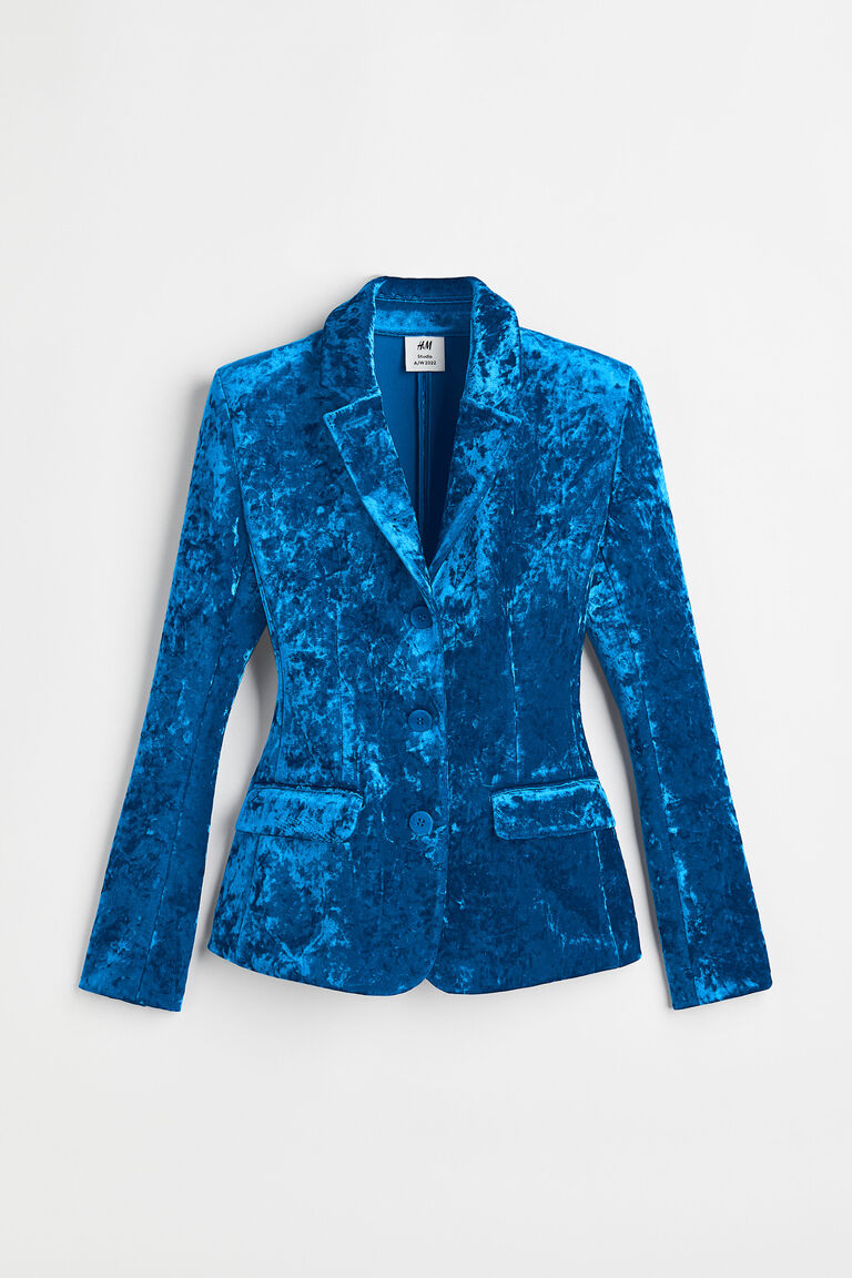 Crushed velvet blazer