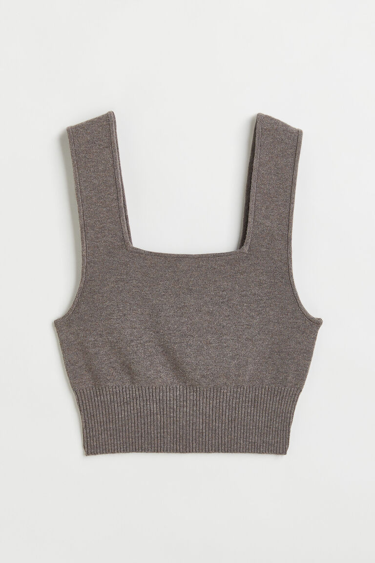 Fine-knit crop top