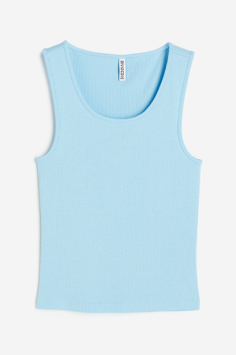 Ribbed cotton vest top