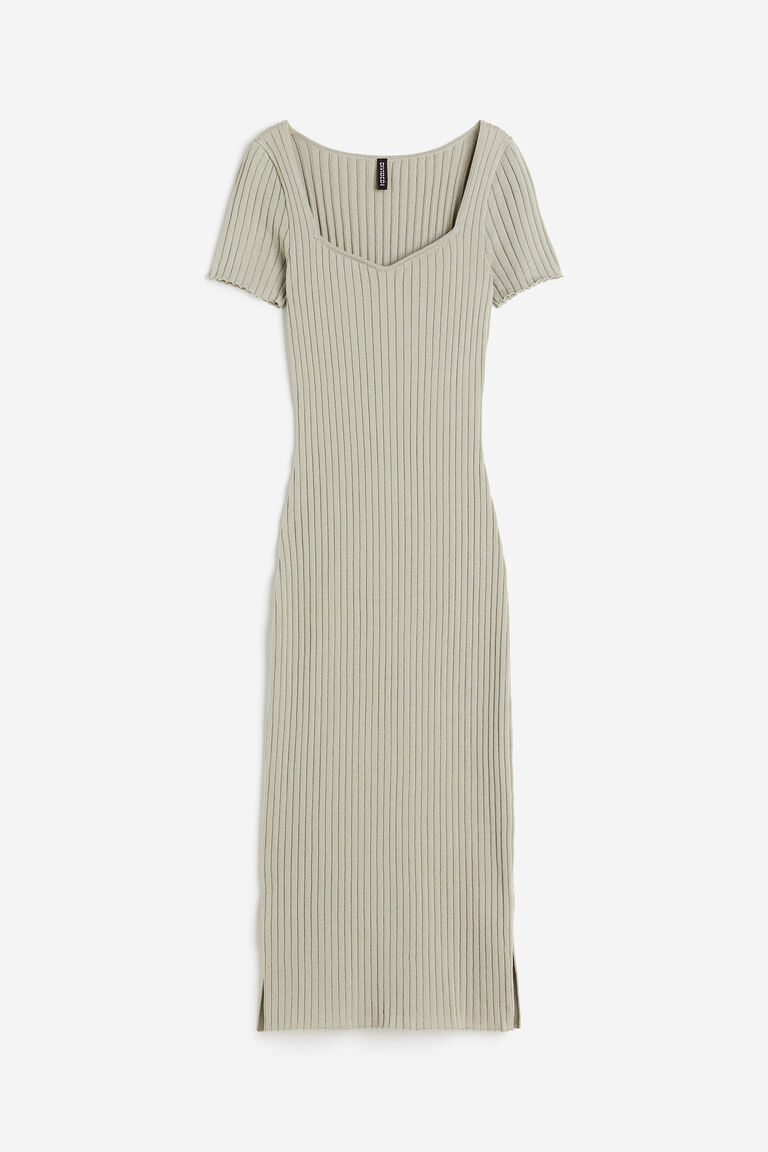 Rib-knit bodycon dress