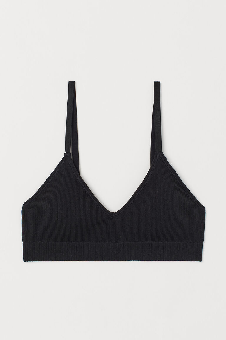 Seamless padded jersey bra