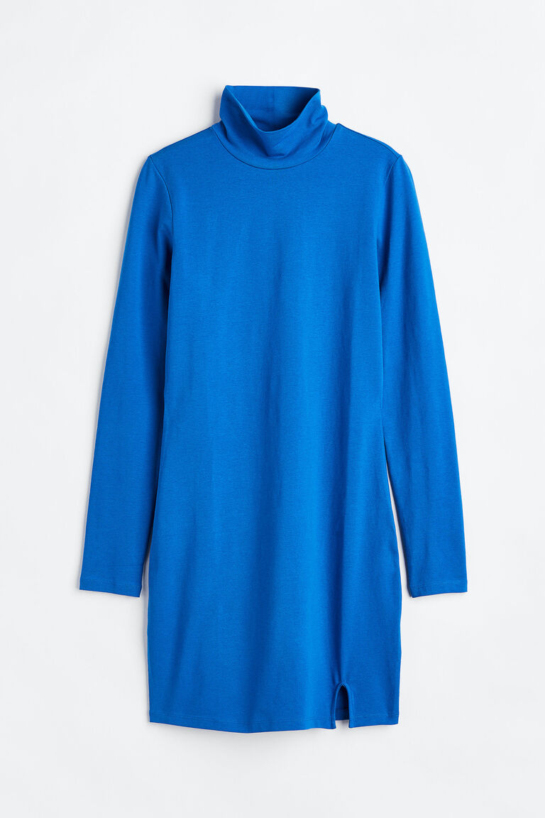 Polo-neck bodycon dress