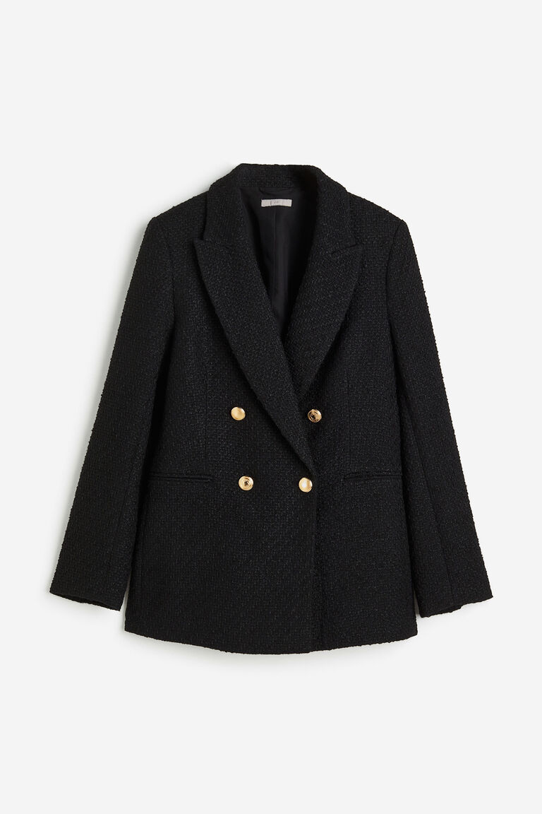Textured-weave blazer