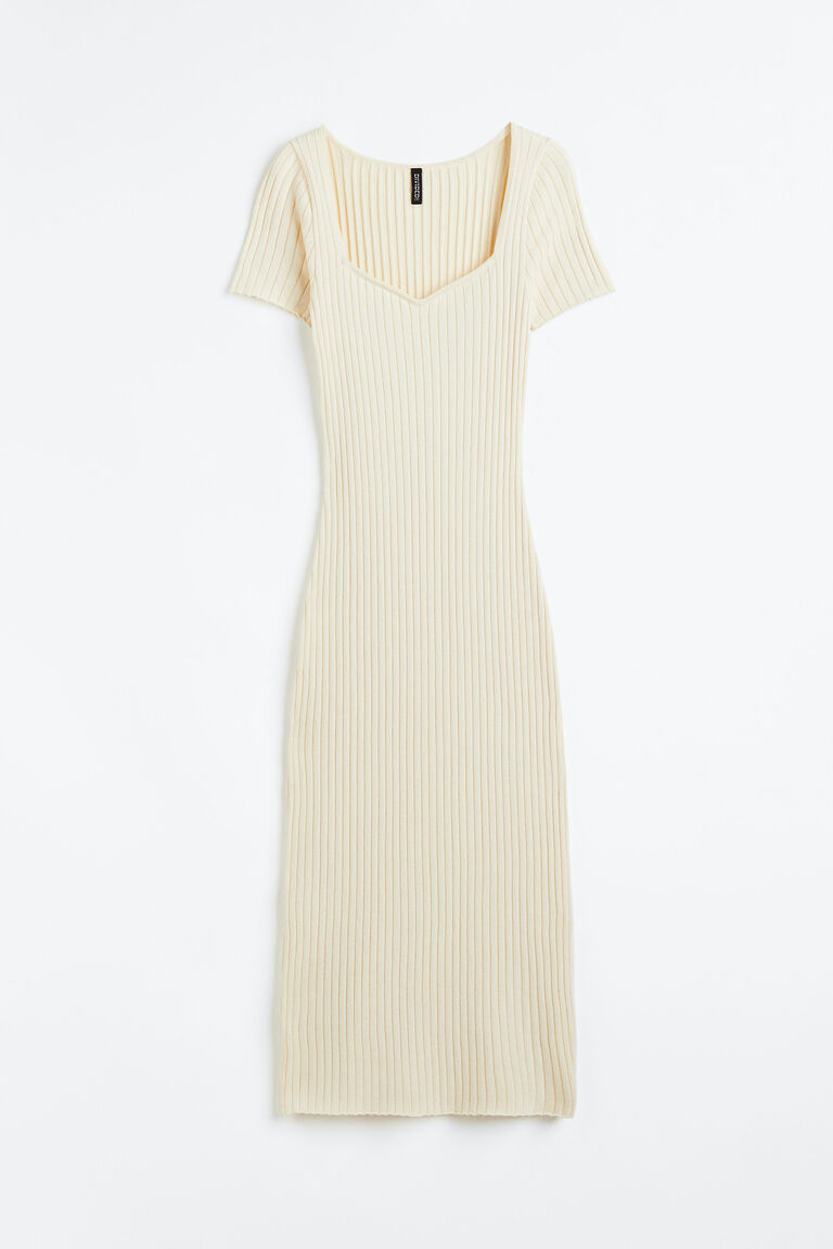 Rib-knit bodycon dress