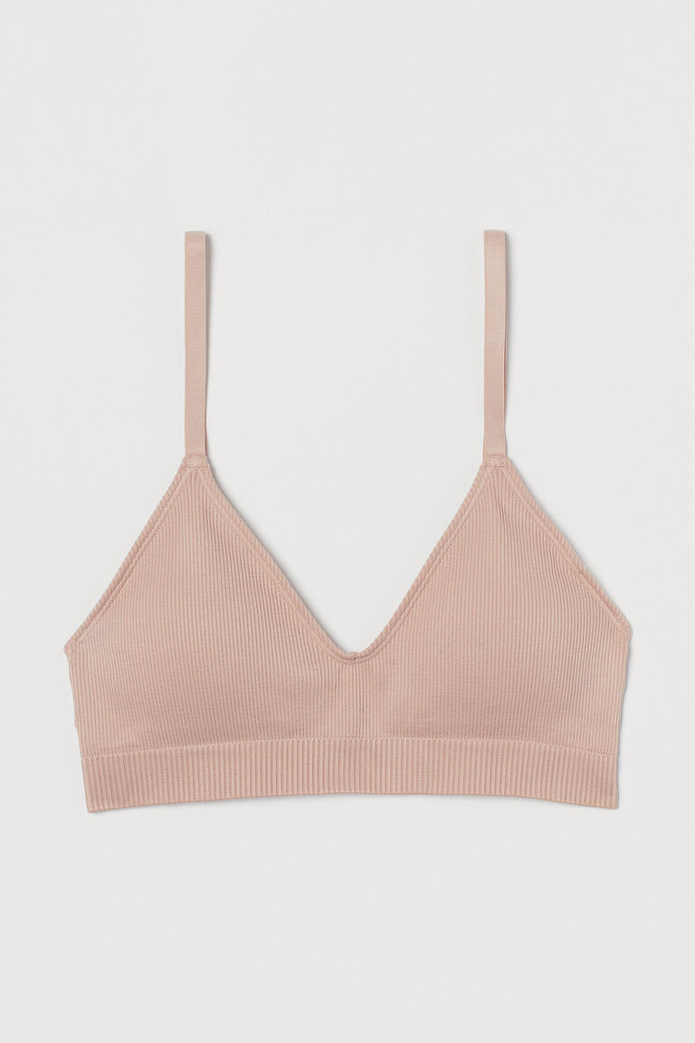 Seamless padded jersey bra