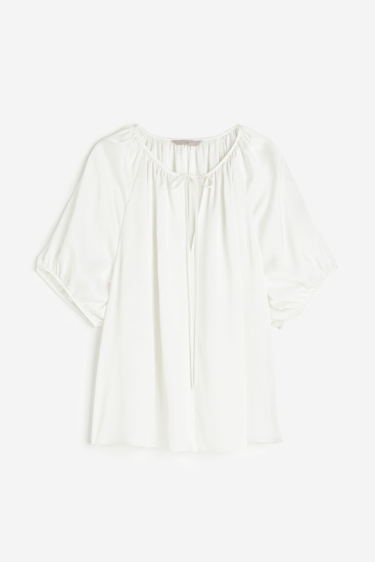 Oversized tie-top blouse