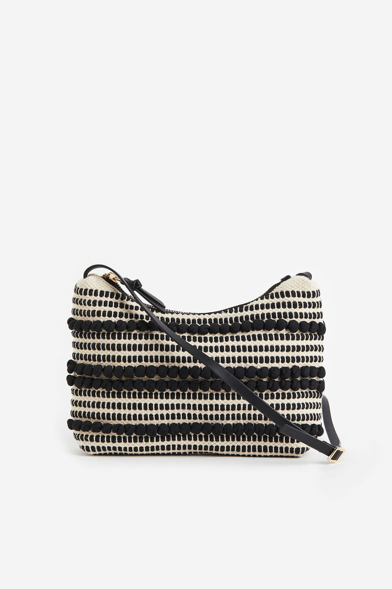 Textured-weave shoulder bag