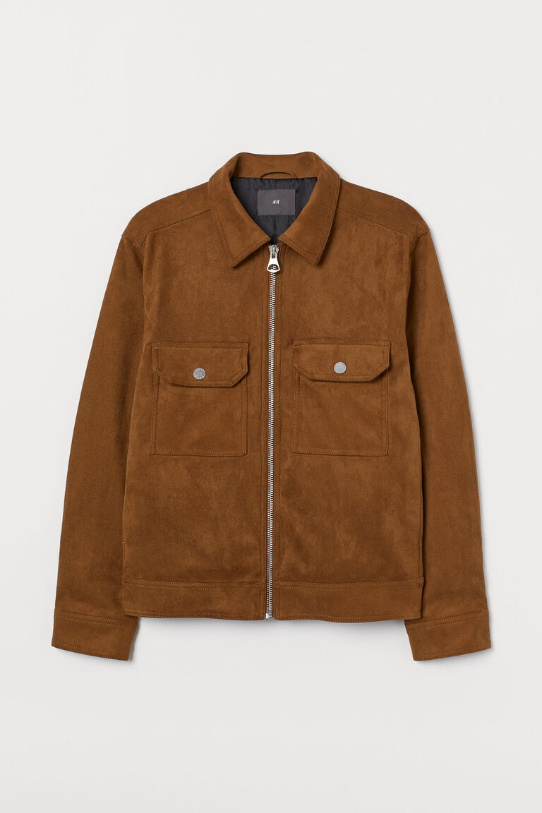 Imitation suede shirt jacket