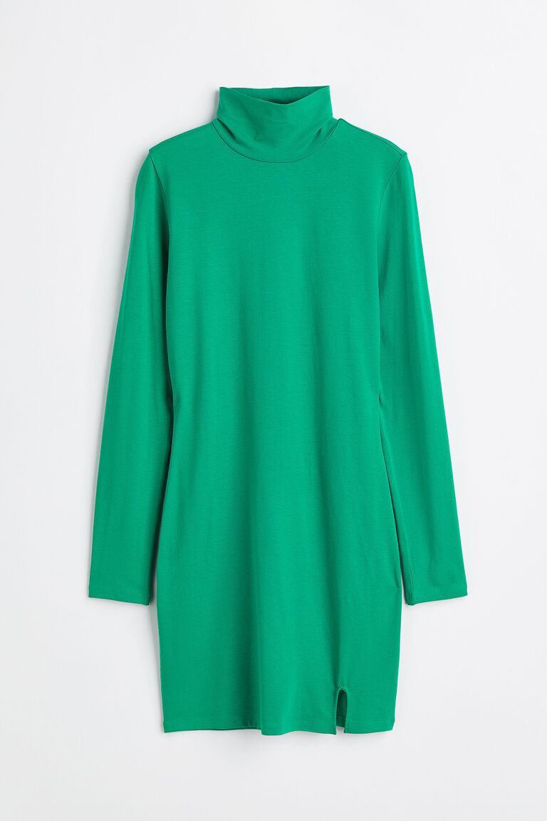 Polo-neck bodycon dress