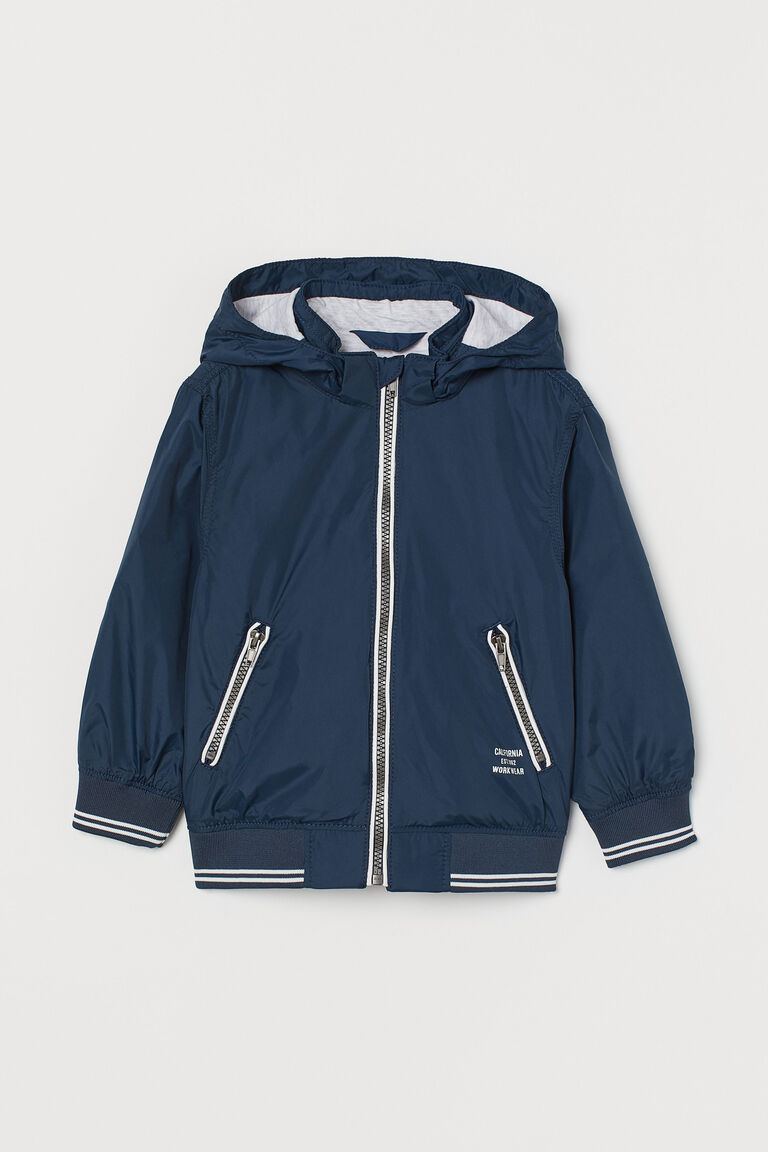 Jersey-lined nylon jacket