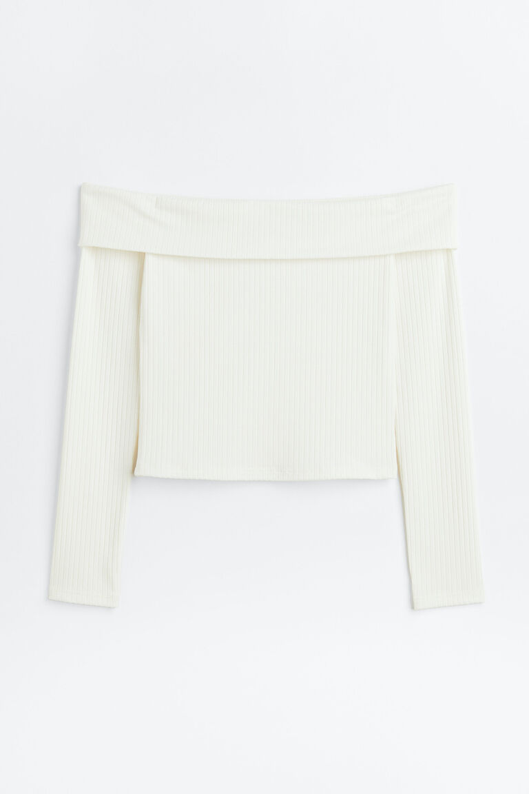 Off-the-shoulder ribbed top