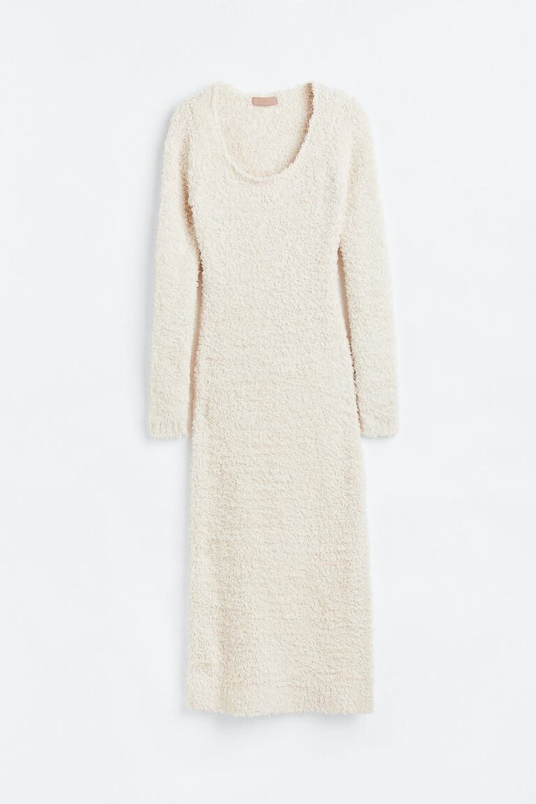 Fluffy-knit dress